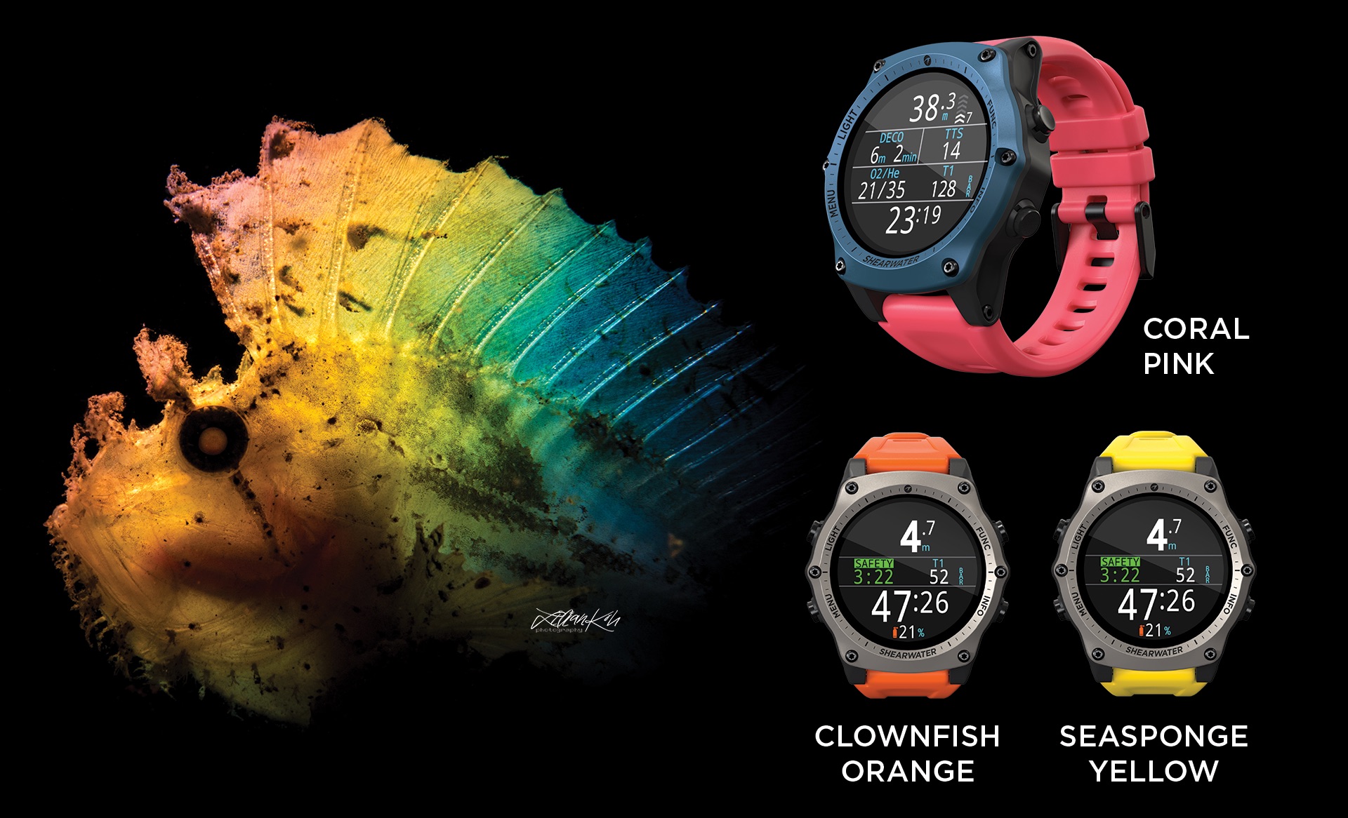 Shearwater Coral Pink Strap For Teric - Prestige Scuba Sdn Bhd